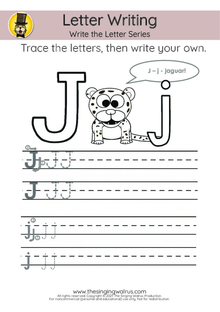 Write the Letter J - The Singing Walrus